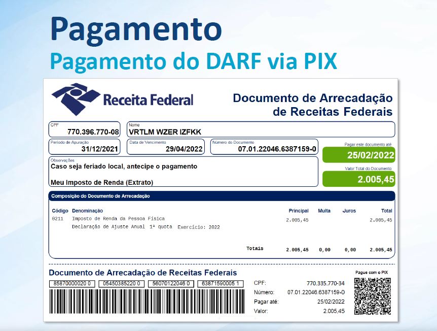 Imposto de Renda 2022: como pagar o imposto devido com Pix?